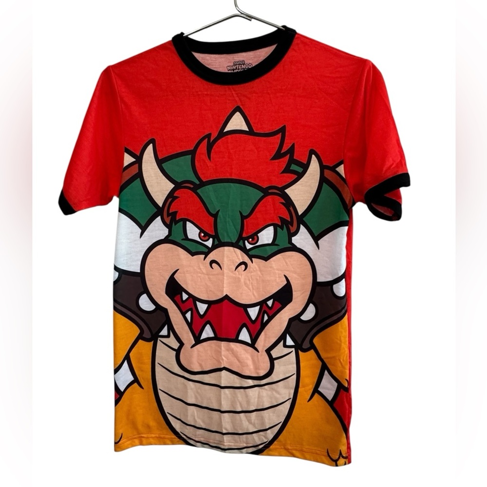 Red Bowser Mario World Super Nintendo T-Shirt Women’s… - Gem